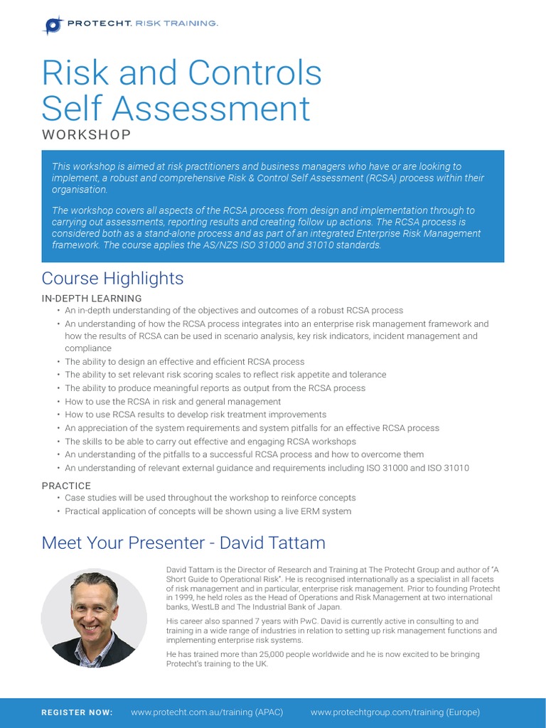 RCSA Training for Risk Managers | PDF