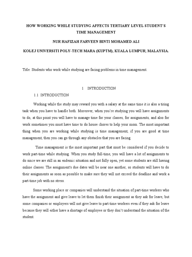 Work While Studying | PDF | Methodology | Qualitative Research