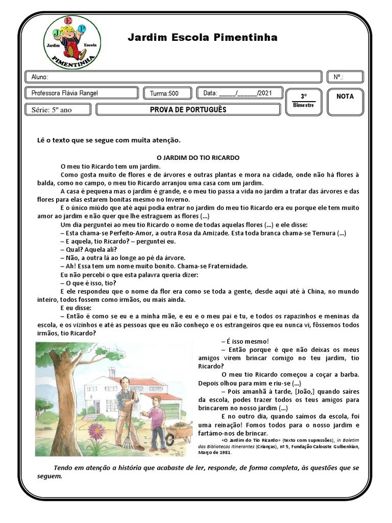 Prova de Portugues | PDF