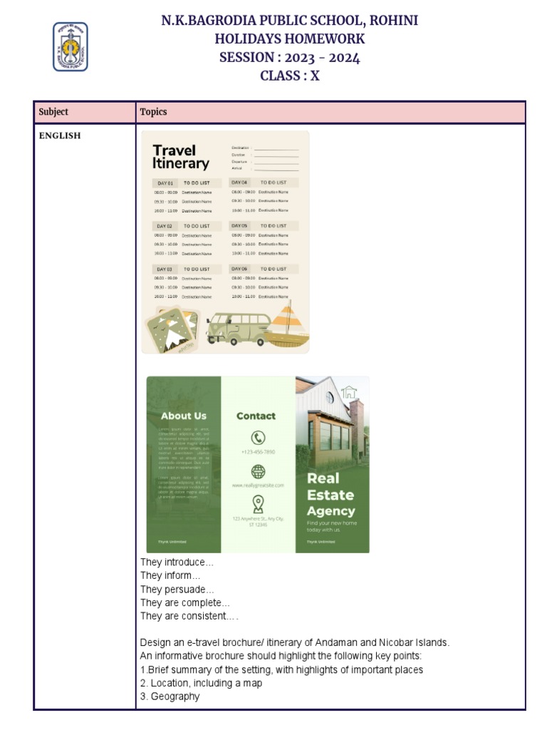 Class X Holiday Homework 2023-24 | PDF | Sustainable Development