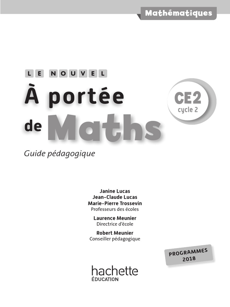 A Portée de Maths CE2 Guide-Maths | PDF | Multiplication | Pédagogie
