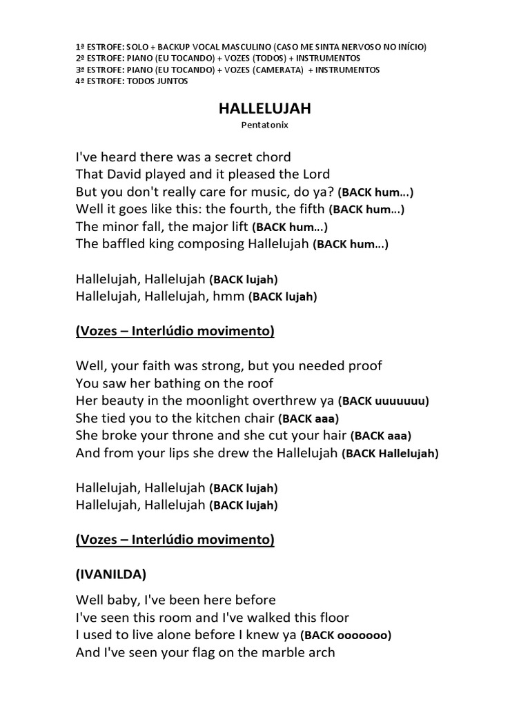Hallelujah Pentatonix | PDF