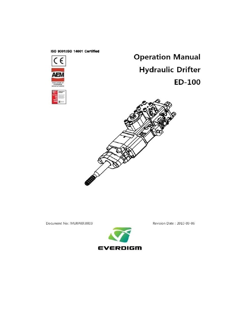 Hydraulic Drifter ED-100 EVERDIM | PDF