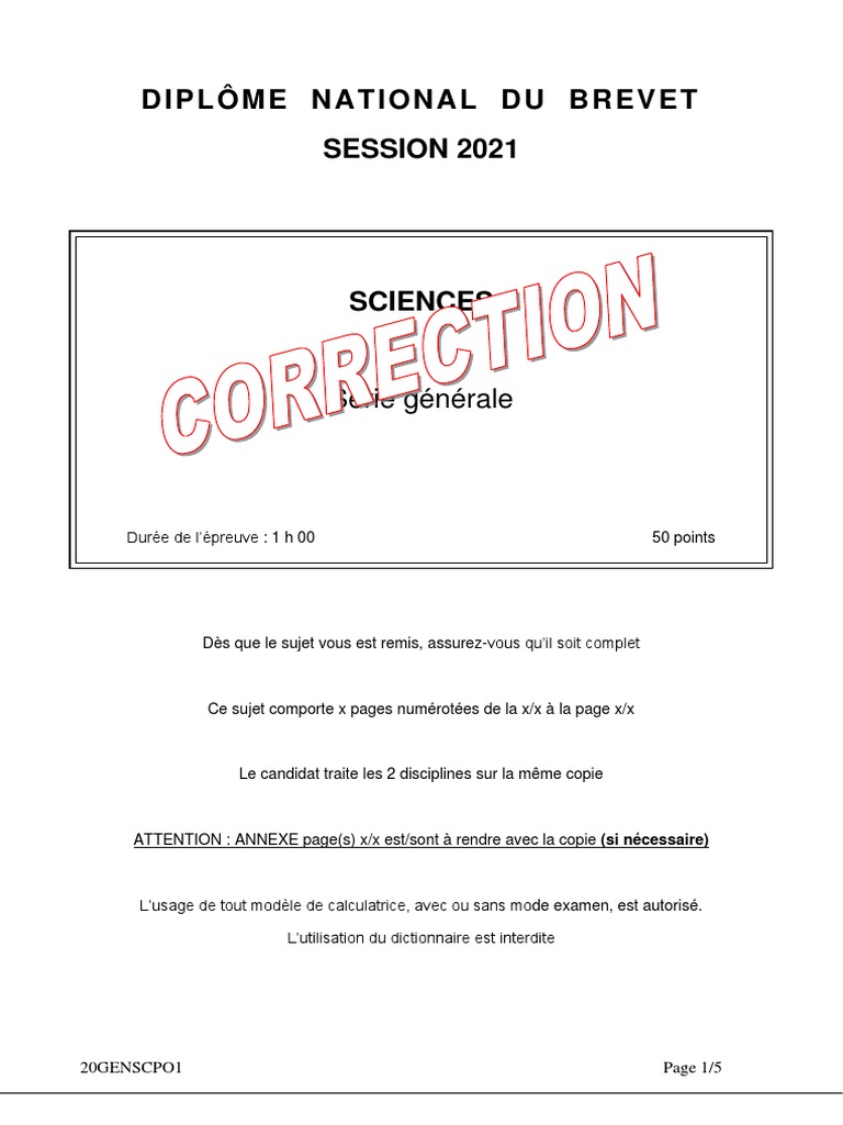 DNB Gen 2021 Tec Pondichery Correction | Download Free PDF | Modèle de couleur en RVB