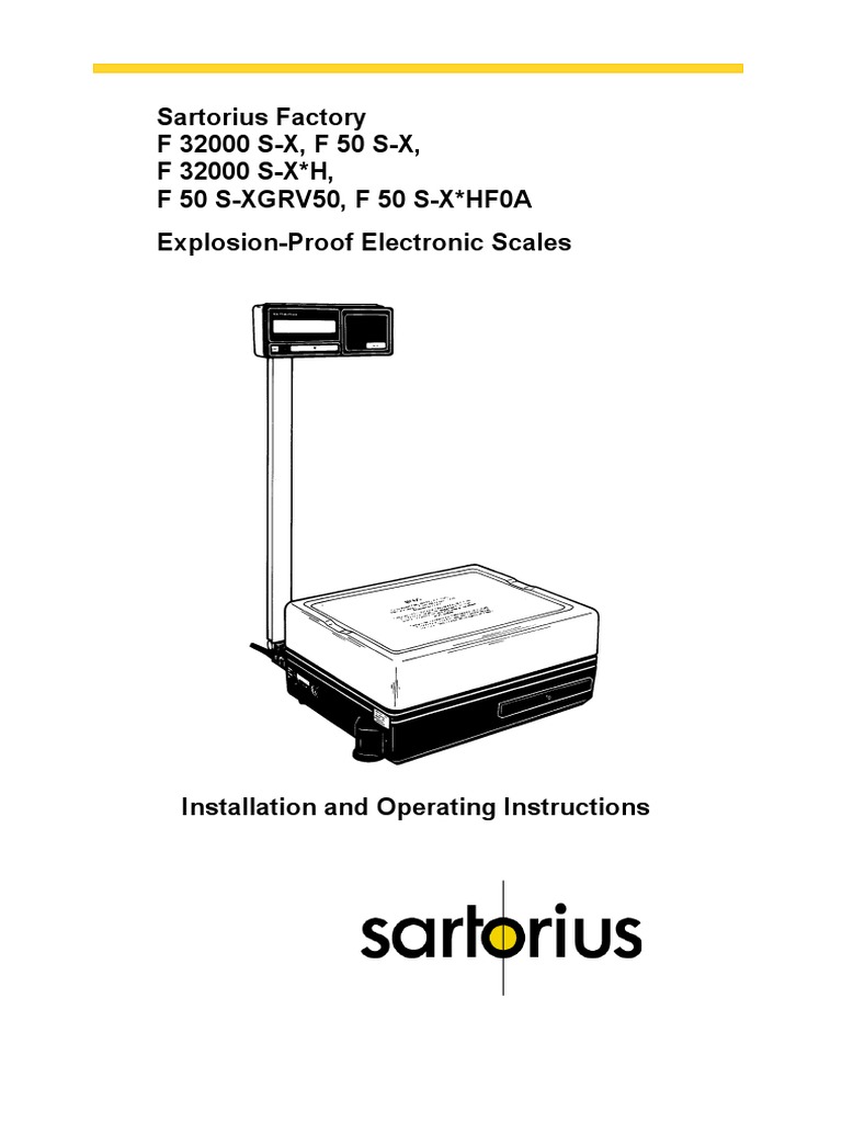 Sartorius Factory F 32000 S-X, F 50 S-X, F 32000 S-X H, F 50 S-XGRV50 ...