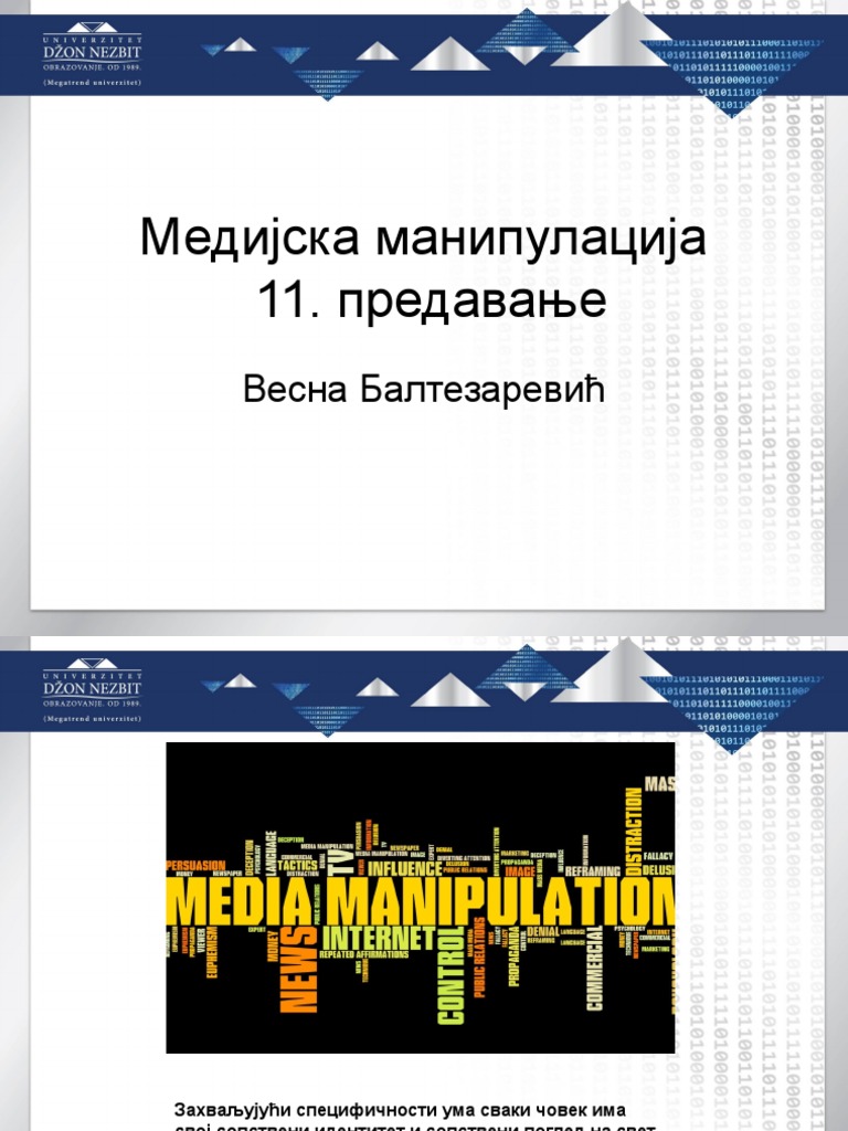 Presentation11 Medijska Manipulacija | PDF