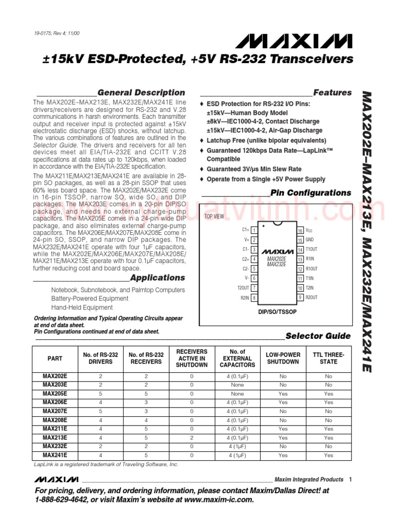 Max202e Max241e | PDF | Technology & Engineering