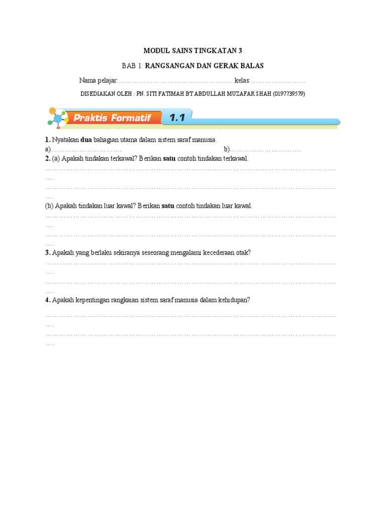 Modul Offline Sains Bab 1 Tingkatan 3 | PDF