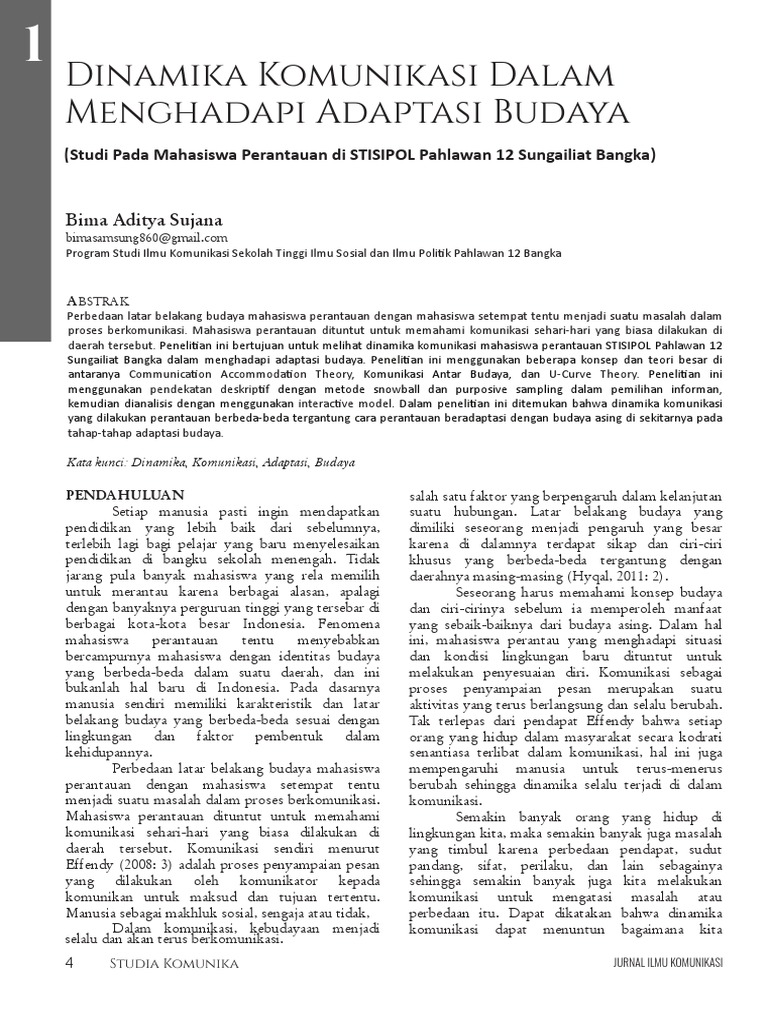Dinamika Komunikasi Dalam Menghadapi Adaptasi Buda | PDF