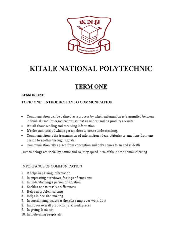 COMMUNICATION SKILLS LESSONS knp-1 | PDF