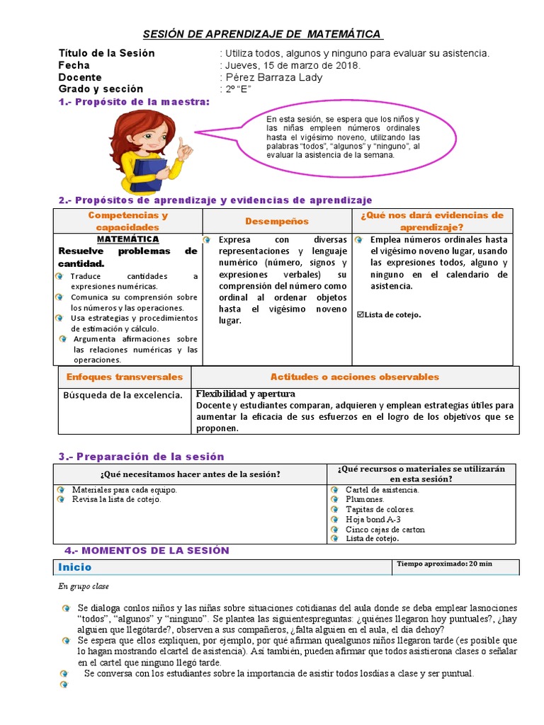 Sesion Matem 15 Mar | PDF | Aprendizaje | Conceptos psicologicos
