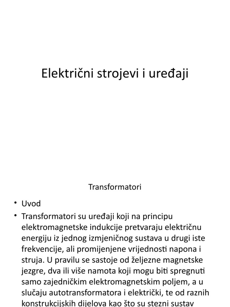 Prezentacija - Električni Strojevi I Uređaji 1 Dio | PDF
