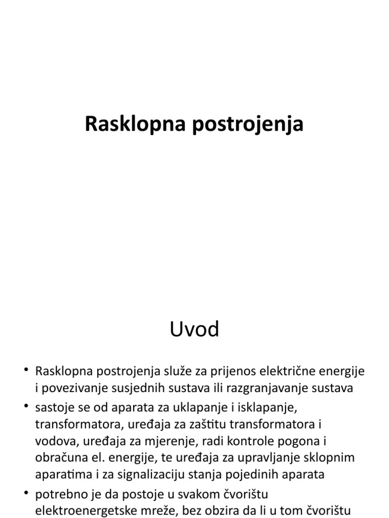 Rasklopna Postrojenja-Prezentacija | PDF