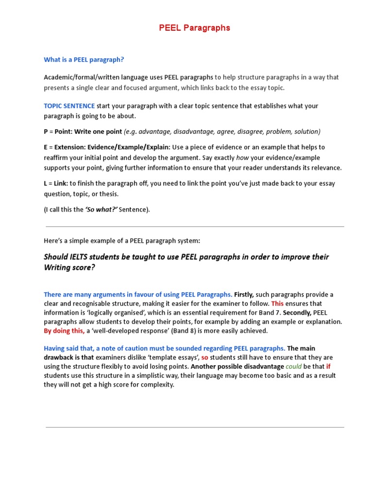 PEEL Paragraphs | PDF