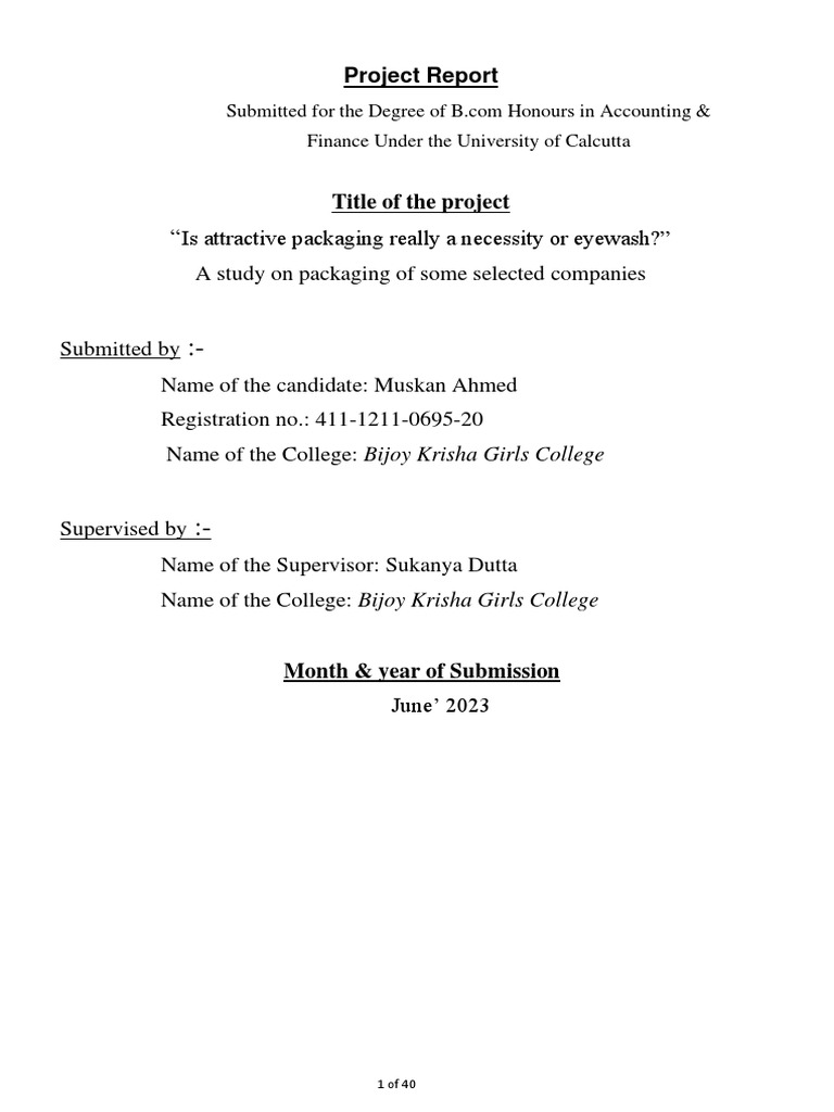 Muku Project Final Draft | Download Free PDF | Brand | Packaging And Labeling