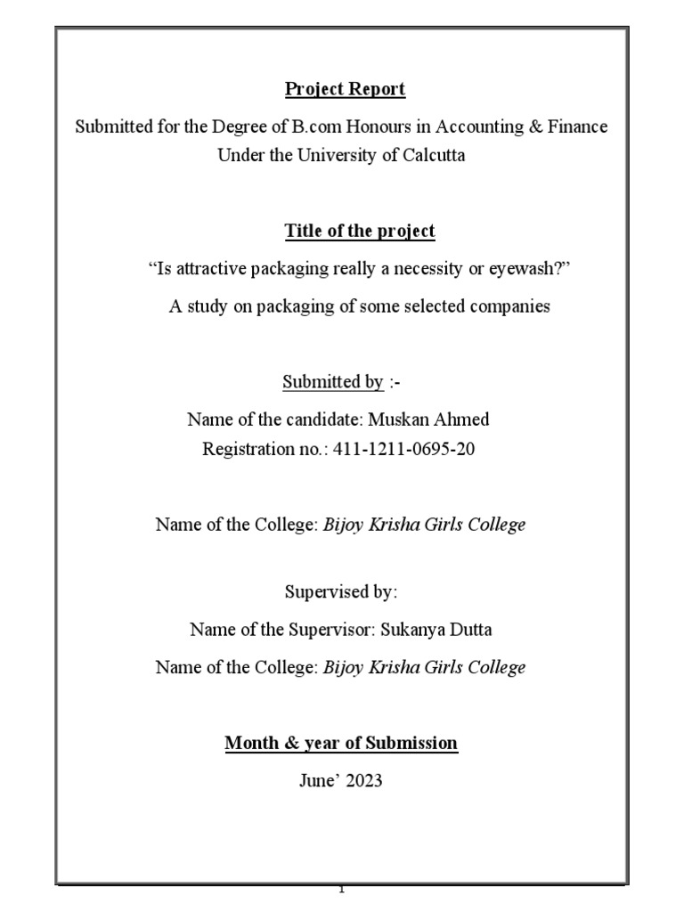 Muskan Project 3 | PDF | Brand | Methodology