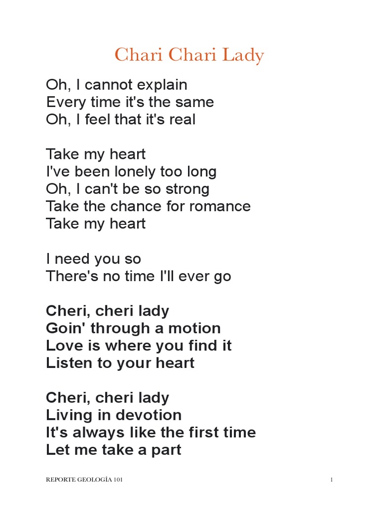 Chari Chari Lady | PDF