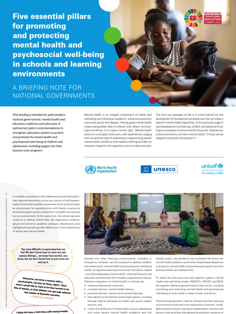 Promoting and Protecting Mental Health in Schools and Learning ...