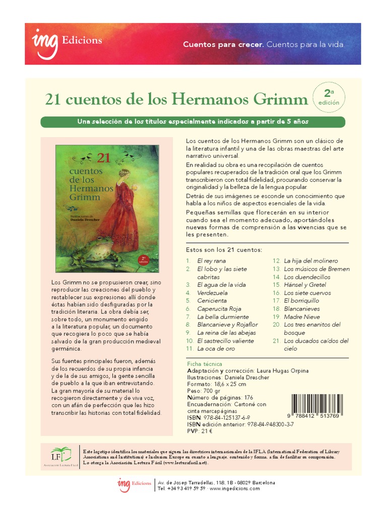 21 Cuentos Grimm Hermanos Grimm Ficha 2a Ed Pdf Hermanos Grimm