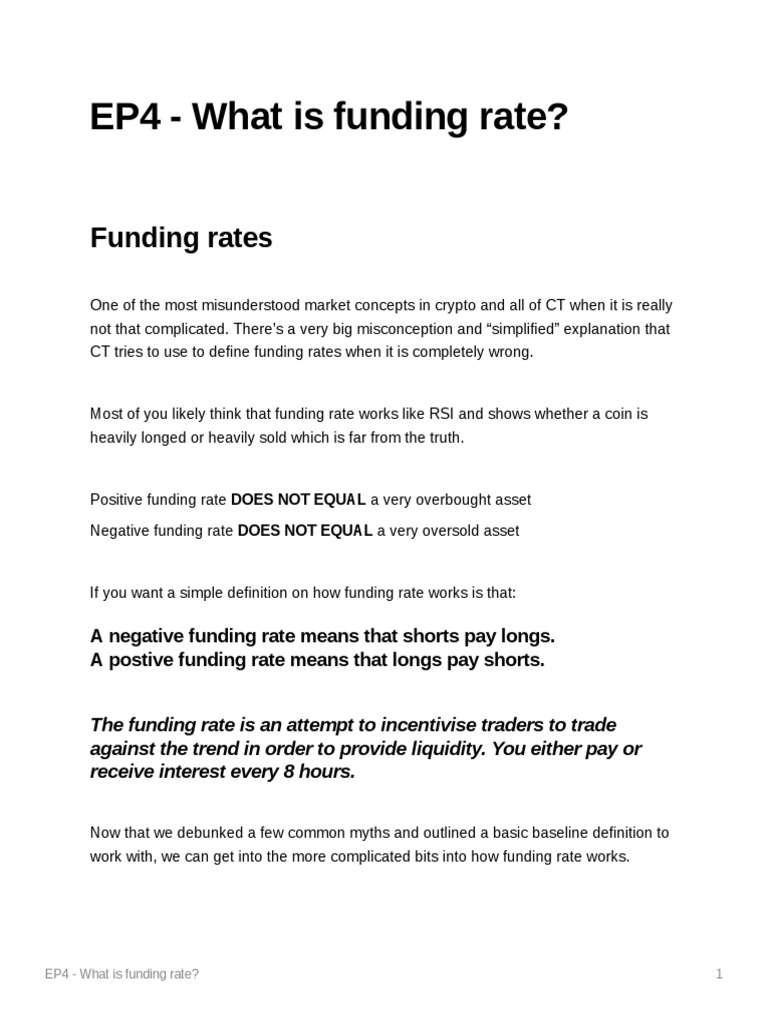 EP4 - What Is Funding Rate | PDF | Prices | Private Sector