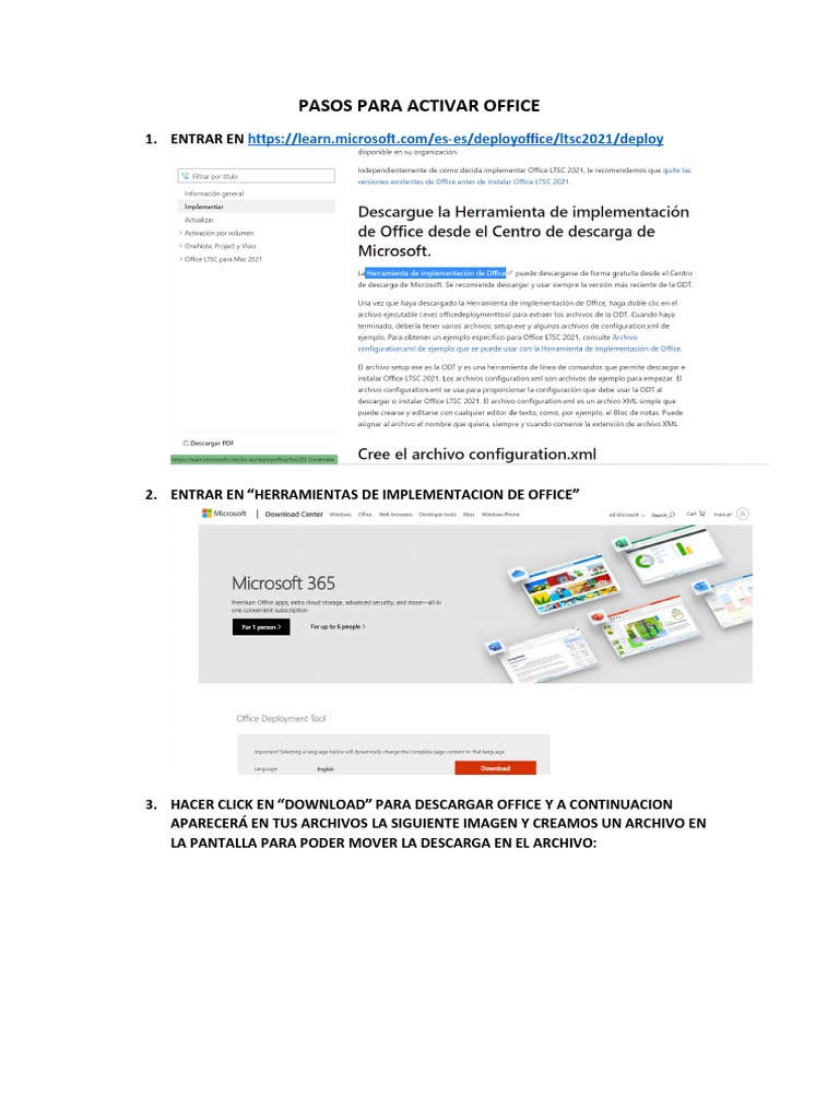 Pasos para Activar Office para Excel, Word, Etc | PDF
