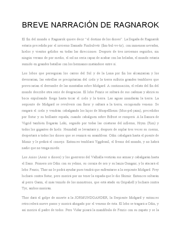 Ragnarok: El Destino de los Dioses | PDF | Historia | Libros para ...