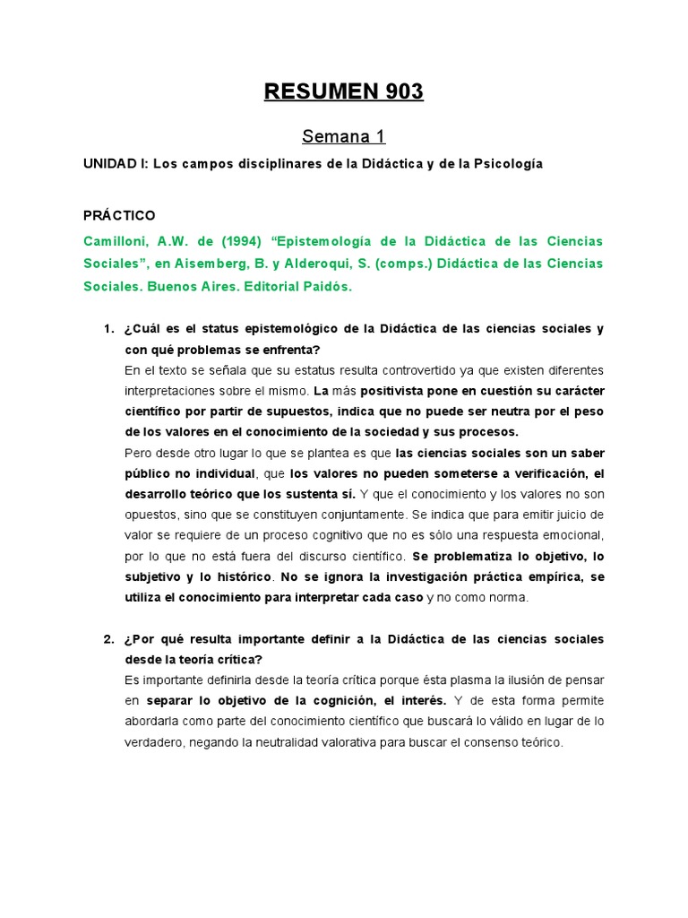Resumen Final MIO 903 | PDF | Sicología | Conocimiento