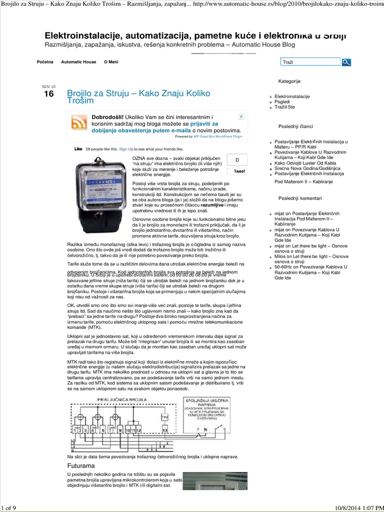 Dokumen - Tips Elektricno Brojilo Sema Povezivanja | PDF