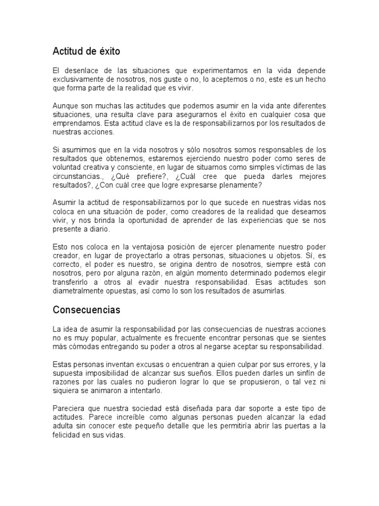 Actitud de Éxito | PDF | Realidad | Felicidad