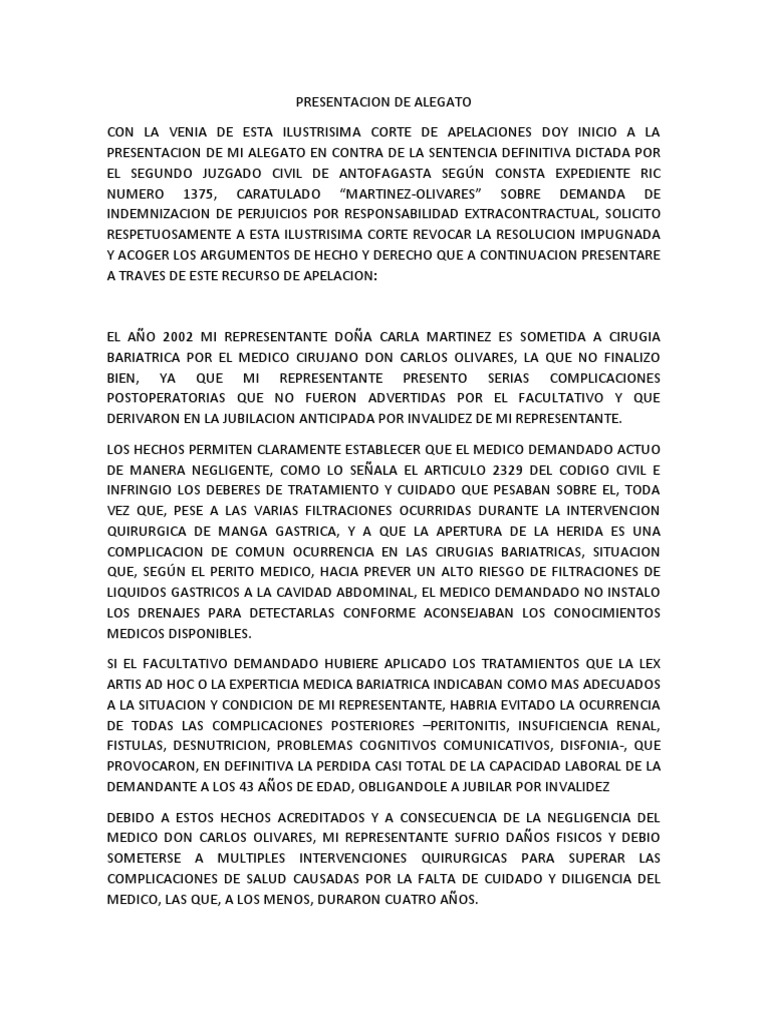 Presentacion de Alegato | PDF