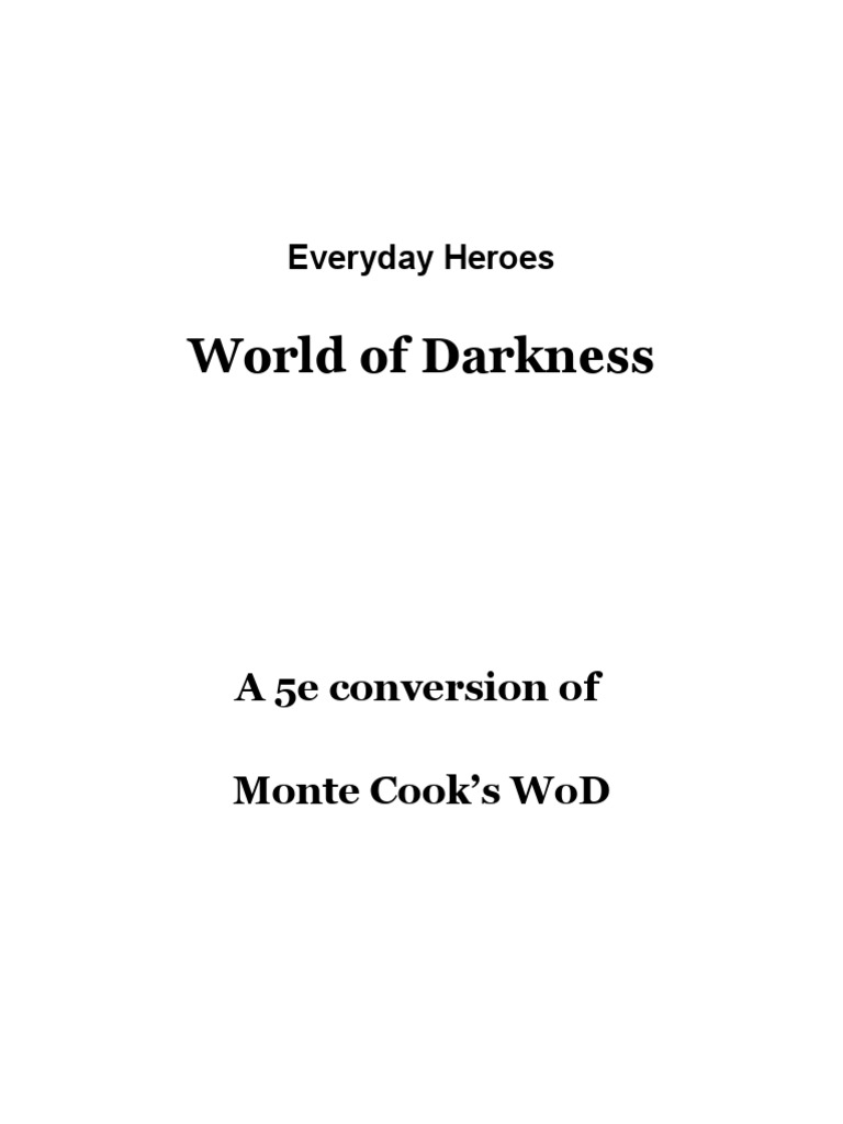 Everyday Heroes WoD | PDF | Young Adult