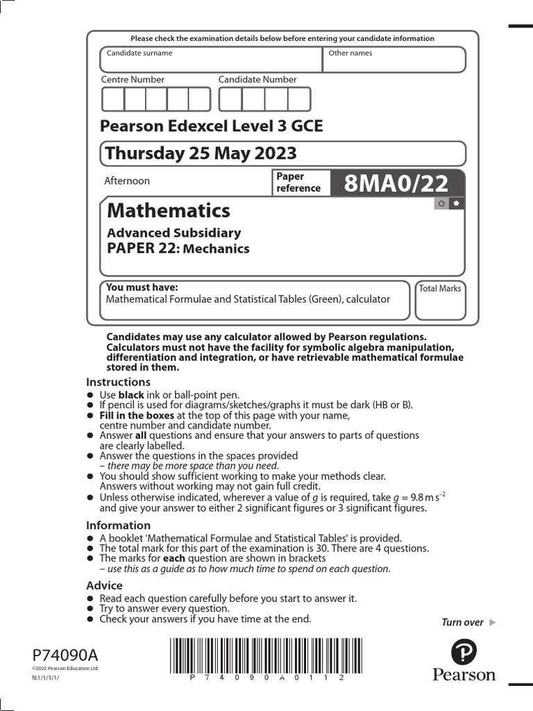 2306 8MA0-22 As Mechanics - June 2023 PDF | PDF | Acceleration | Force 2306 8MA0-22 As Mechanics - June 2023 PDF | PDF | Acceleration | Force