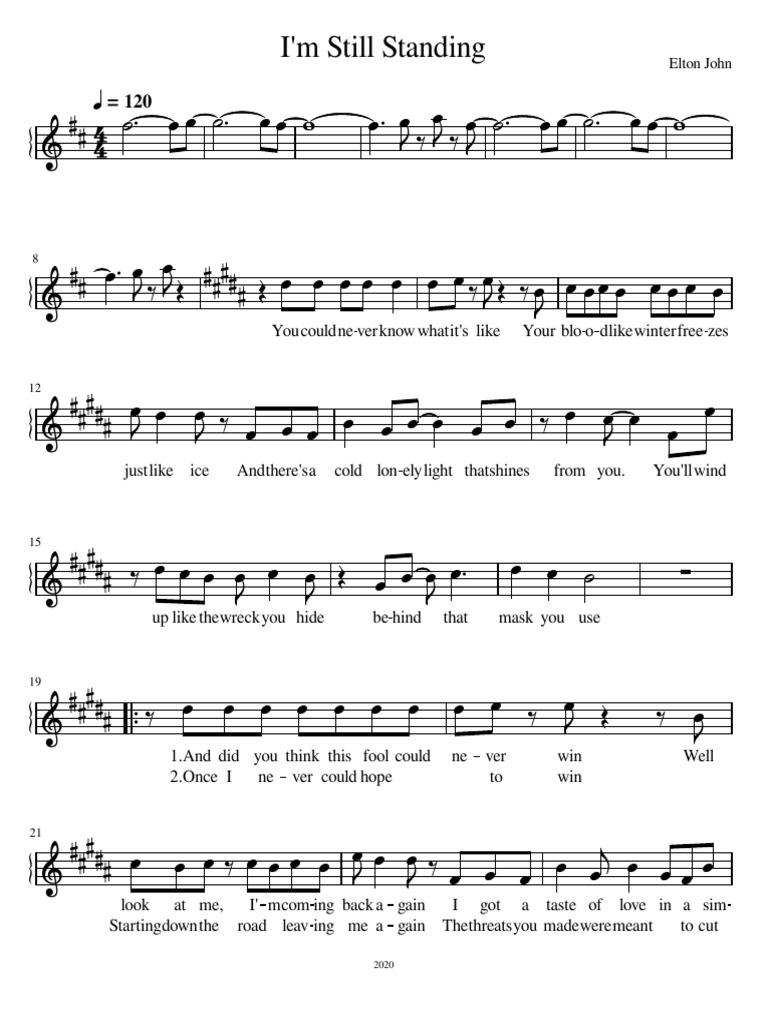 Im Still Standing Elton John Pdf