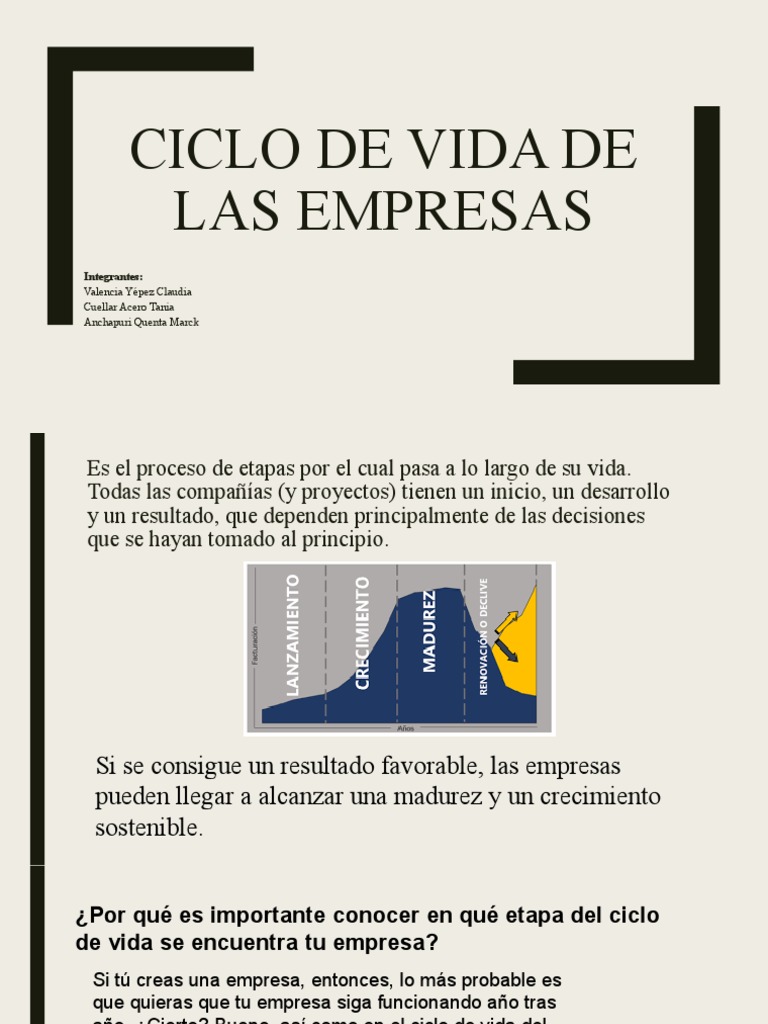 Ciclo de Vida de Las Empresas | PDF | Ciclo de vida del producto | Negocios económicos