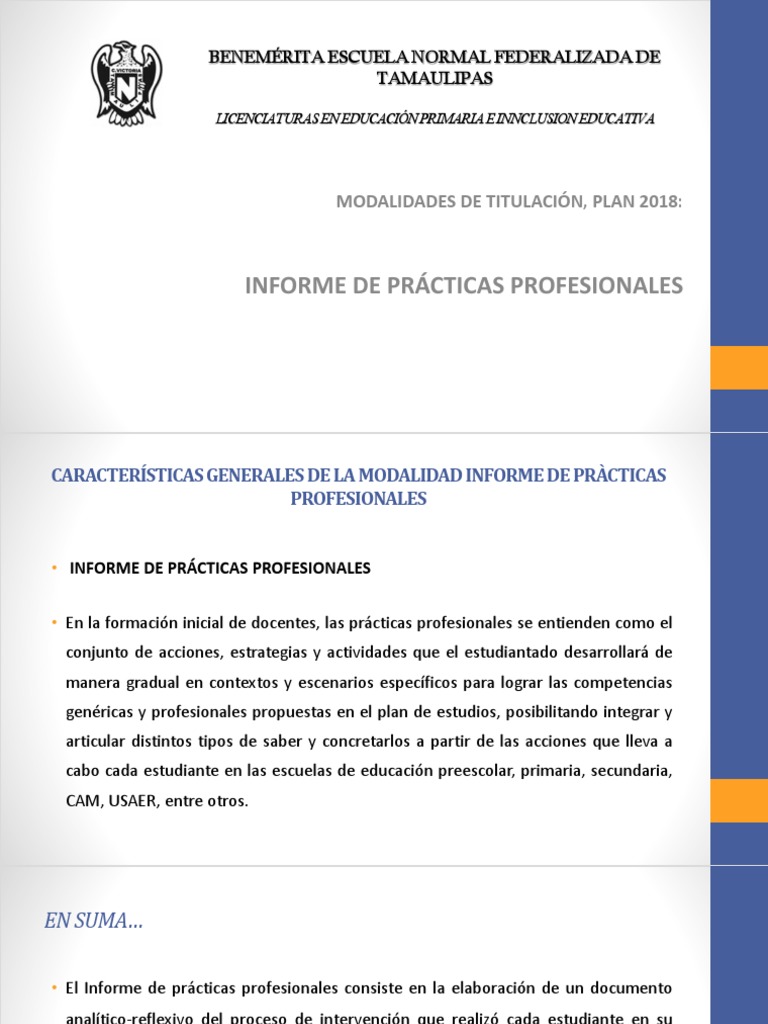 Informe de Practicas Profesionales Plan 2018 2 | PDF | Evaluación | Plan de estudios