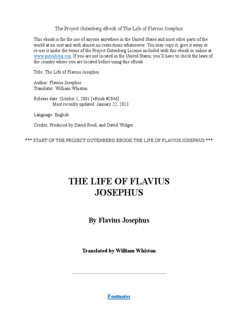 The Life of Flavius Josephus | PDF | Herod Antipas