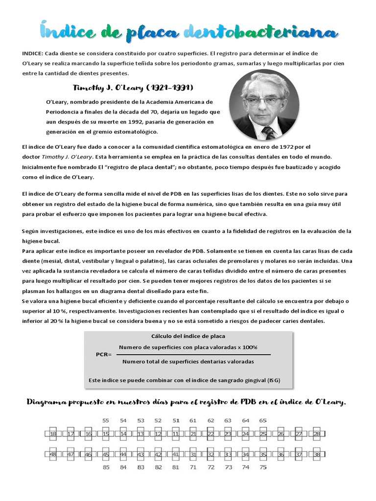 Índice de Placa Dentobacteriana | PDF | Diente | Higiene oral