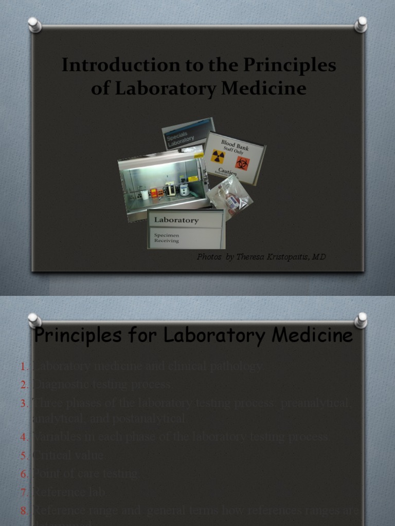 Introduction to the Principles of Laboratory Medicine | PDF