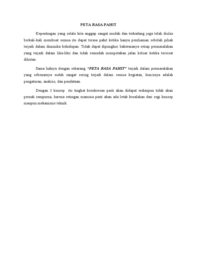 Peta Rasa Pahit | PDF