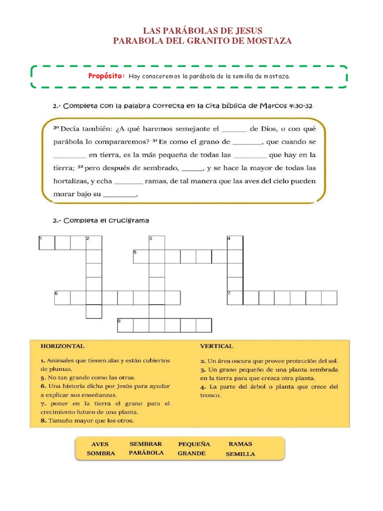 Ficha Parabola Del Granito de Mostaza | PDF