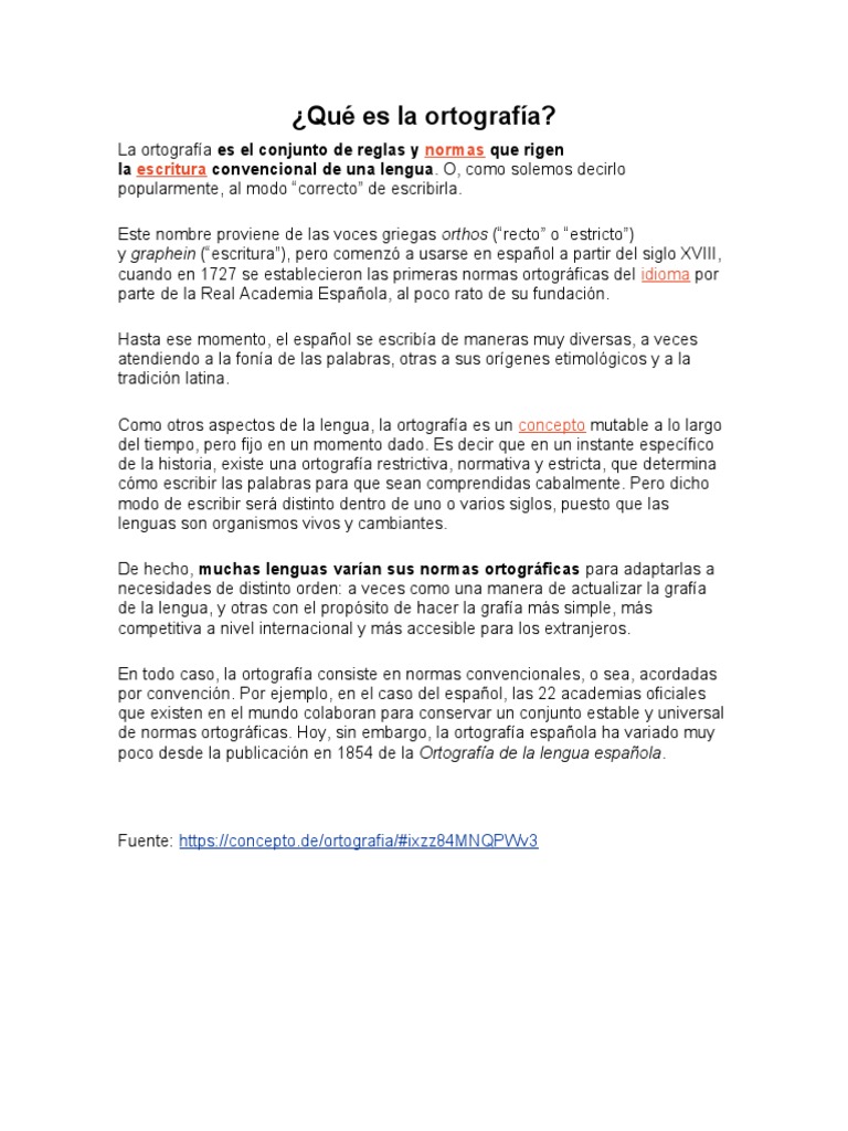 Definición y origen de la ortografía | PDF