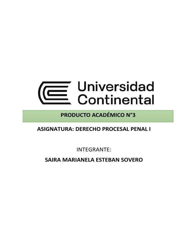 PA3 Derecho Procesal Penal 1 Terminado | PDF