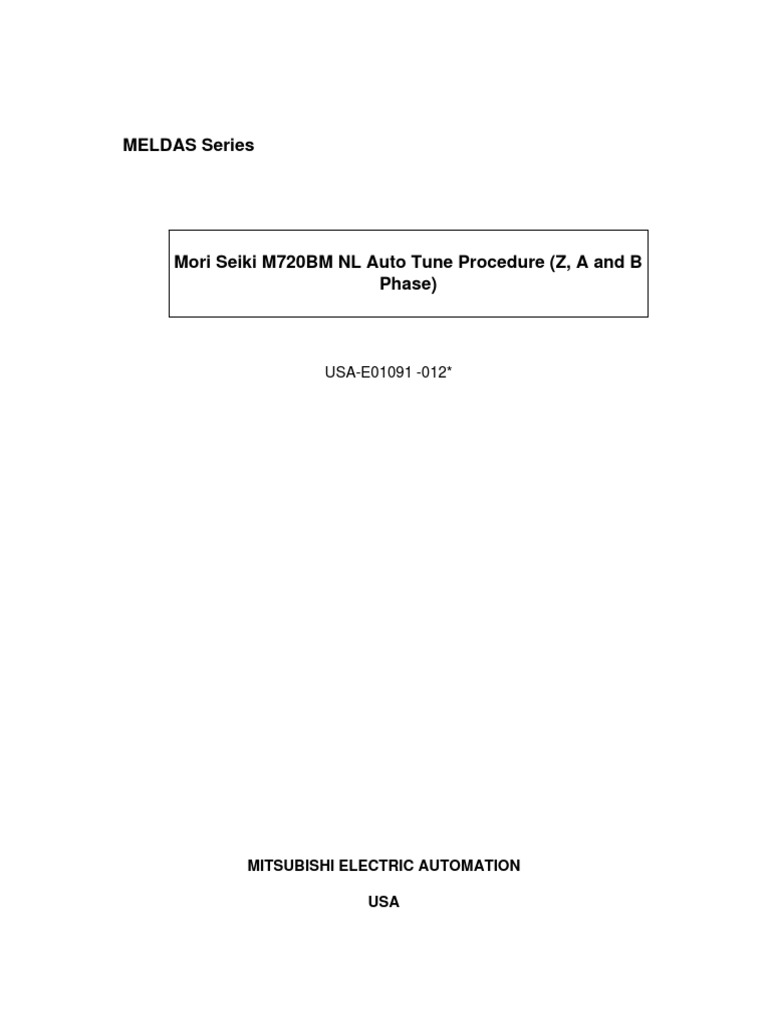 Mori Seiki M720BM NL Auto Tune Procedure (Z A and B Phase) | PDF | Phase (Waves) | Cursor (User ...