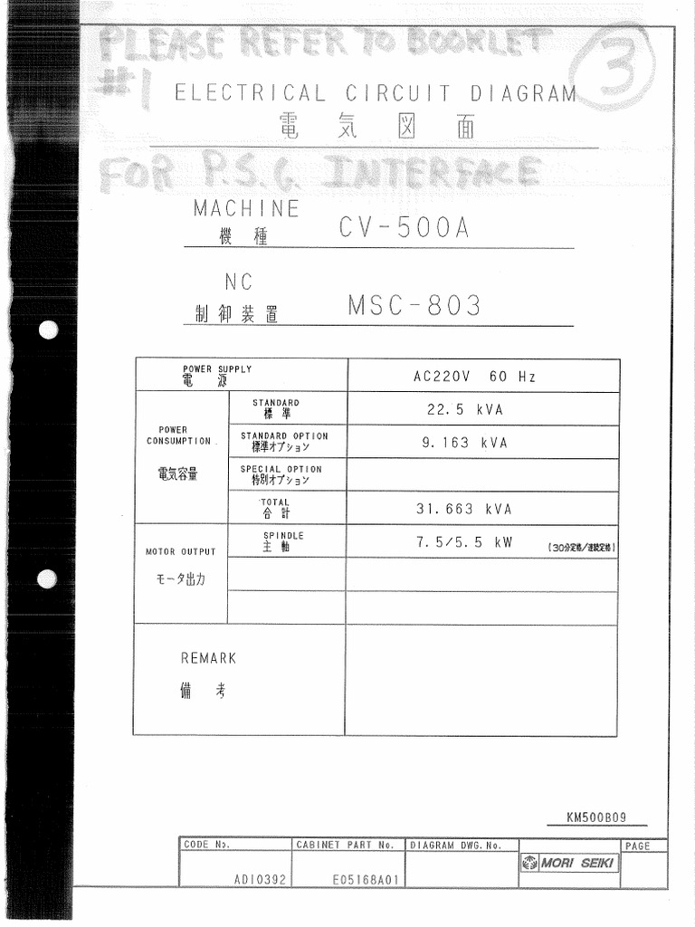 KM500B09 Cv-500a MSC-803 | PDF