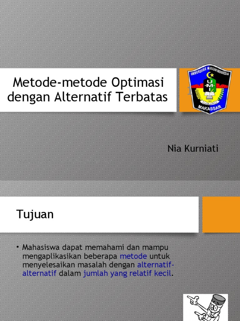 Metode-Metode Optimasi Dengan Alternatif Terbatas | PDF | Metode ...