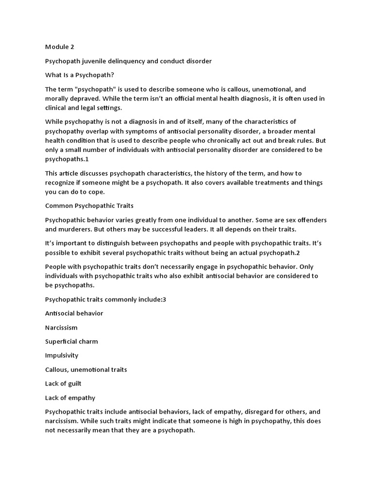 Module 2 | PDF | Insanity Defense | Psychopathy