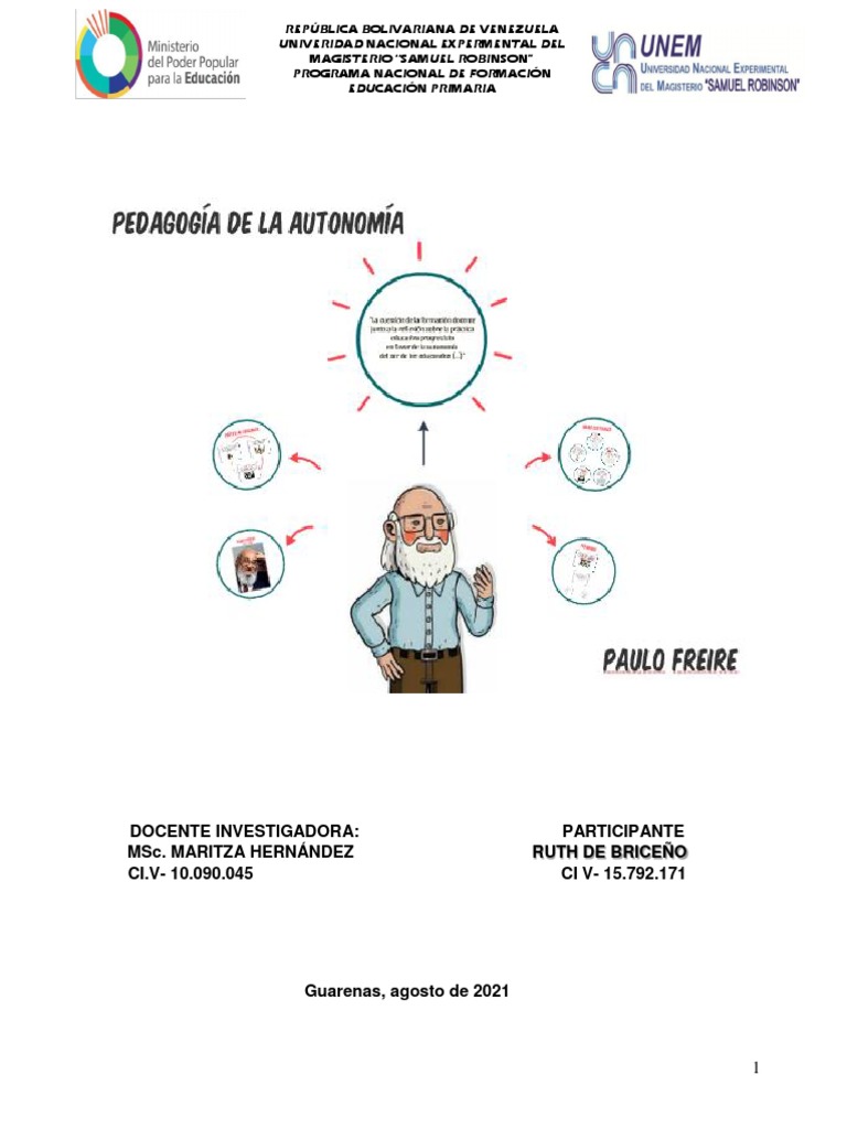 Ruth Rivas - Análisis Lectura Pedagogía de La Autonomía - PNFP | PDF ...