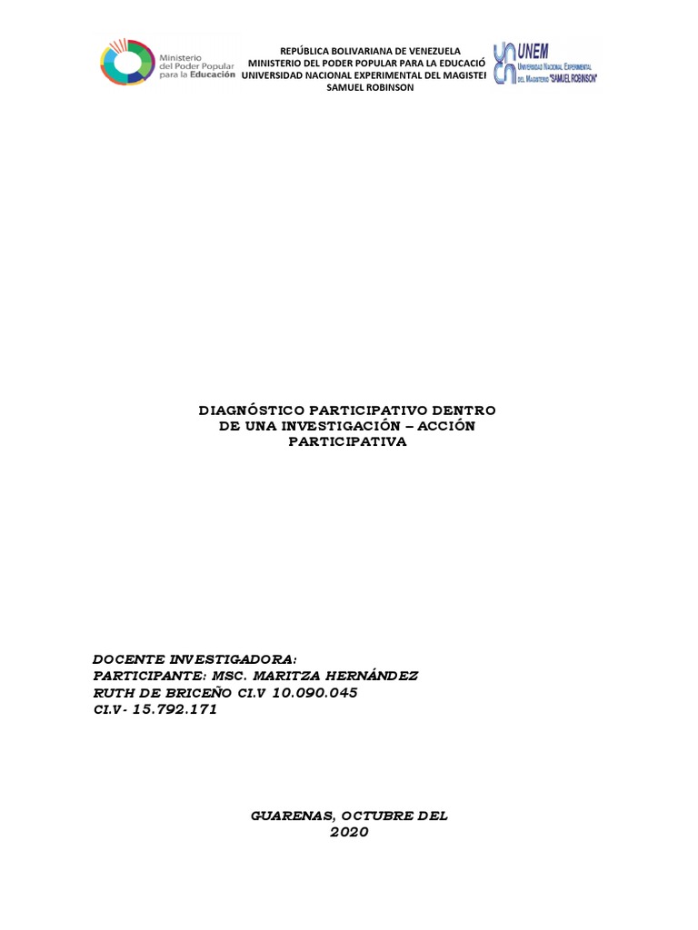 Ruth Rivas - Diagnostico Participativo en Iap - PNFP | PDF ...