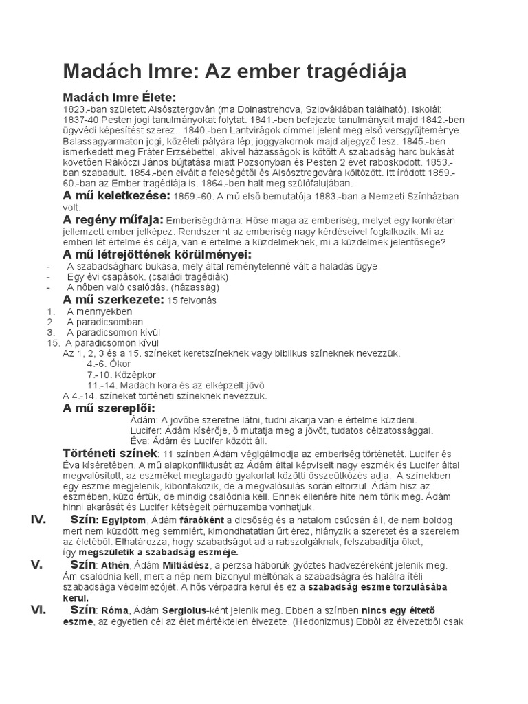 Madách Imre_ Az ember tragédiája | PDF