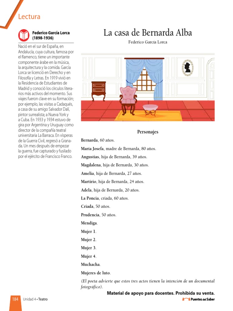 La Casa de Bernarda Alba 9° - Compl-Análisis | PDF | Federico García Lorca